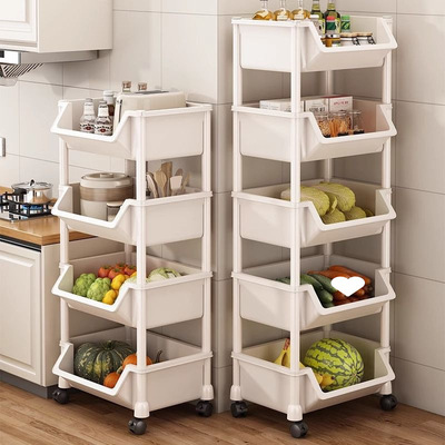厨房置物架落地多层收纳架放菜小推车多功能果蔬菜篮子置物架