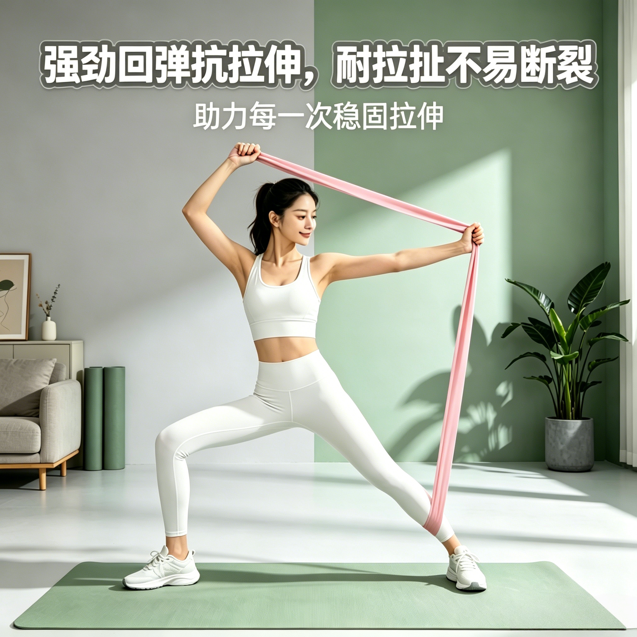 瑜伽弹力带健身女背部瑜伽训练拉力带阻力带开背开肩伸展拉力带
