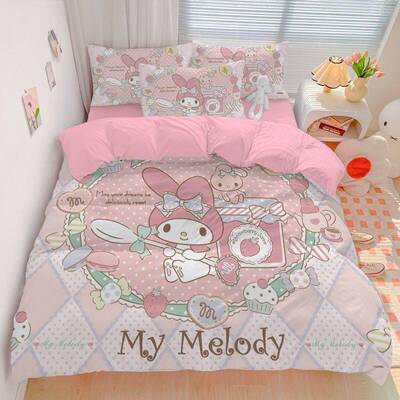 爱库洛米11013\/4美心乐蒂四件套孩少女女被罩床单床笠学可生宿舍