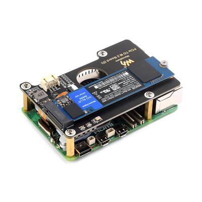 树莓派5PCIe转M.2双通道NVMeSSD固态硬盘扩展板高速PI5SSD启动