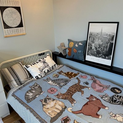 小猫艺术挂f毯/沙发盖布/布垫,130160