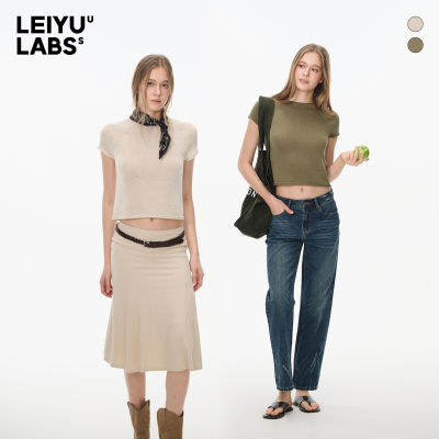 LEIYU LABS针织衫上衣女2026新款设计感小众短袖高级感内搭莱赛尔