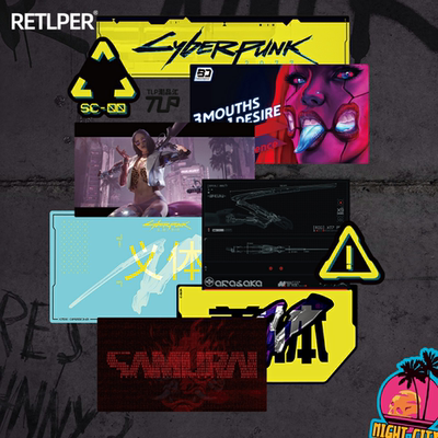 赛博朋克夜之城武士反光车贴