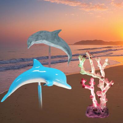 跨境海洋主题光发鲨鱼景海洋鱼类观灯仿海洋世界真海饰豚装灯海草