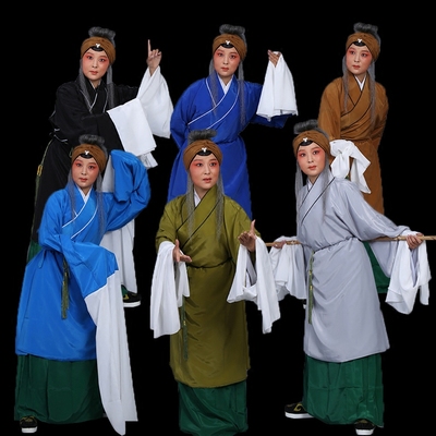 速发京剧戏剧戏曲服装舞台袍演 素短 表道二五褶子 素老旦衣老旦