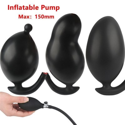 Inflatable Anal Dildo Pump Silicone Super Big Butt Plug Stim