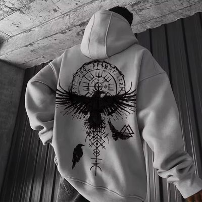 3D printed long sleeved hooded sweatshirt 3D印花长袖连帽卫衣