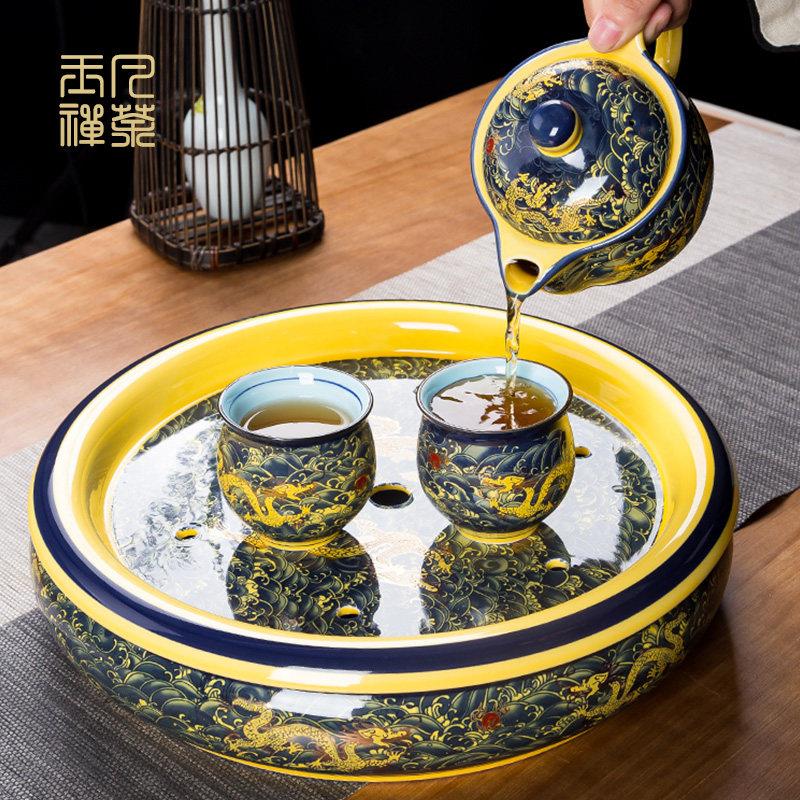 茶组具套家用景德陶镇中式简约代客厅现功夫茶杯瓷茶壶茶高档黄海