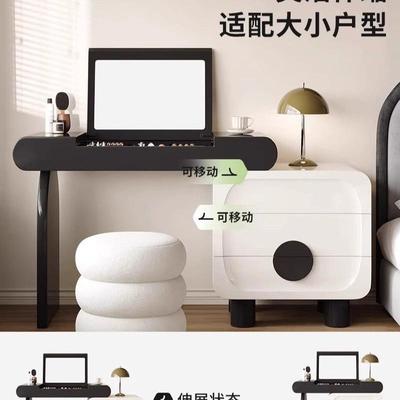 熊梳猫妆QHS台古风斗三柜一体复梳妆台卧室2025新款翻盖化妆桌