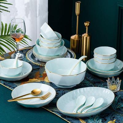 piece set household ceramics dinner bowls plates dish no