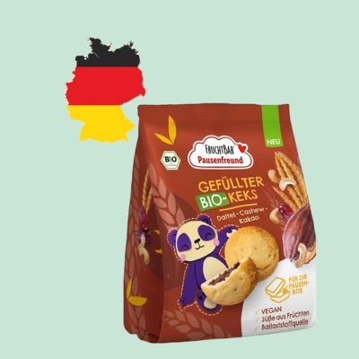 德国代购满300包邮Fruchtbar福乐蓓有机3岁椰枣腰果巧克力馅饼干