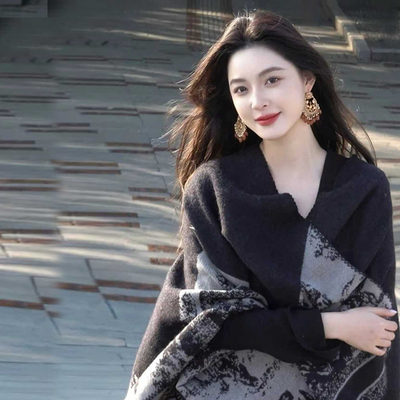 小众设计感空调房双面披肩