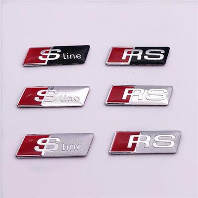 奥迪方向盘标 贴标A4L A6L Q3 Q5专用改装Sline RS车贴纸 车标志