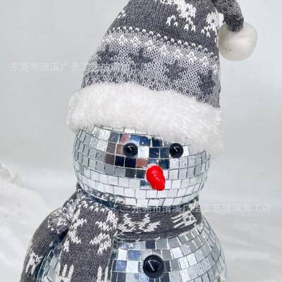 圣诞10797节装镭饰反球酒吧KT光V装饰雪人异形璃镜面球泡沫射玻球