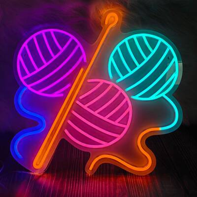 爆款霓虹灯光线团钩图针BIT案服装店氛装饰LED造发型气灯广告牌