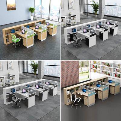 四人六人多室屏人职员办桌椅组合风隔k*59断办公职员桌公家选
