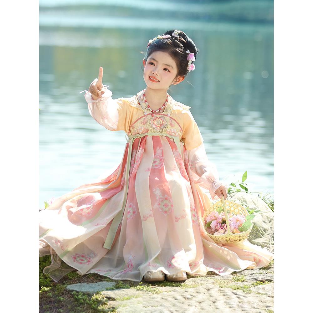 汉服女童春秋款儿童古风超仙古装夏季2025新款国风唐装公主连衣裙