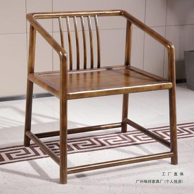 实木椅子圈椅式围椅三件套皇宫椅主人椅家靠中背RRB餐椅木太榆师