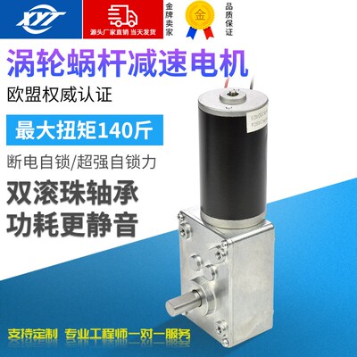 新永泰4058GW涡轮蜗杆微型直流减速电机自锁调速低速小马达12V24V