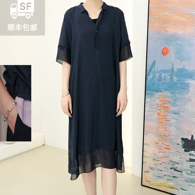 柯利亚诺夏季专柜同款藏蓝色衬衫连衣裙  LW6275 ￥3280