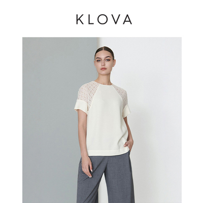 柯罗芭春秋专柜同款H型拼接蕾丝上衣  TW2133 ￥2590