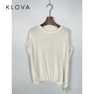 柯罗芭夏季专柜同款白色H型圆领毛衫  ZT6282G ￥1990