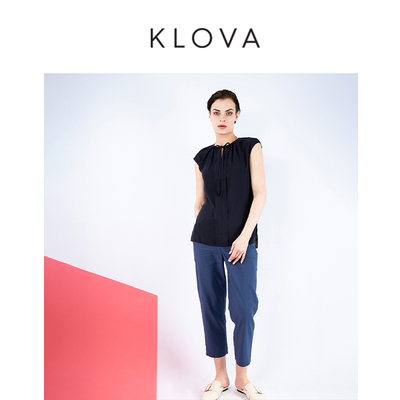 柯罗芭夏季专柜同款藏蓝色优雅百搭雪纺T恤  SW5595 ￥2980