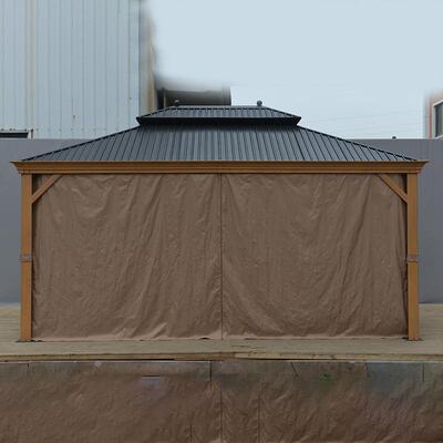 户外凉亭子庭别墅遮阳棚花双层铁皮园露台凉棚院带水槽光棚家农乐