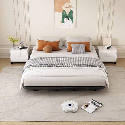 式简约无床头悬浮床子架铁排骨日架家用艺床BBM加厚单人双人铁架