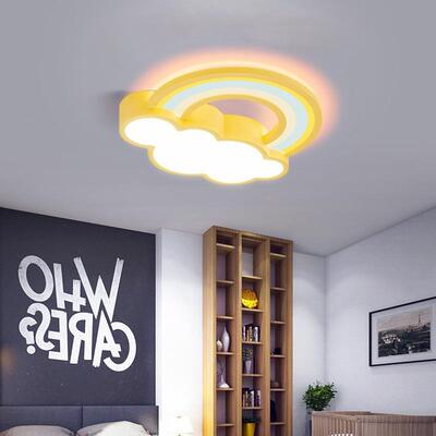 儿童房吸ODW2322顶灯简创意卡通虹云朵约温馨男孩间女孩卧彩室公
