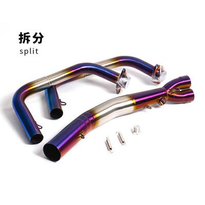 摩托跑车改装NINJ0A40450弯管忍者467000Z0不锈钢烤蓝前段1排气管