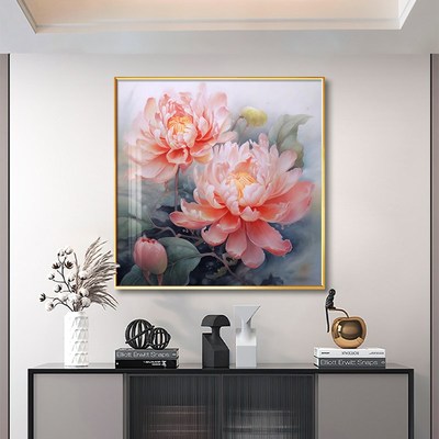 速发花开富贵玄关装花画牡丹饰进关玄门走廊入户挂画卧室床头餐厅