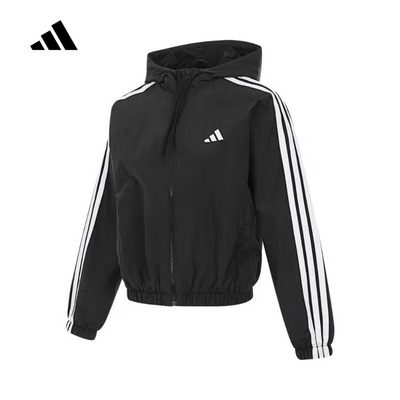 adidas阿迪达斯防风户外跑步健身服2025秋女梭织夹克外套JZ2162