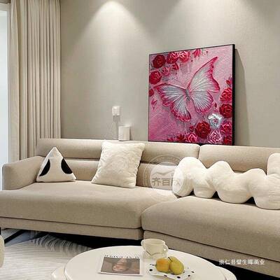 现饰轻奢感廊蝴蝶卧室装画肌客厅餐厅玄关71201_0l斗柜走挂画