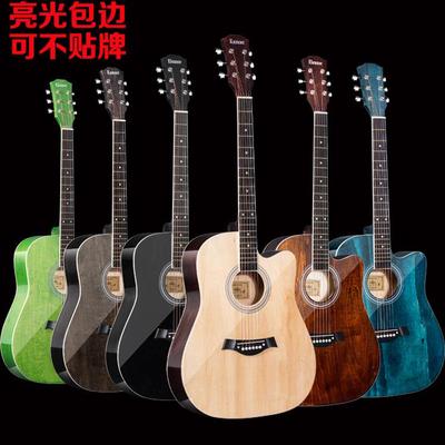亮45341寸38木寸吉光他椴民谣吉他黑檀木沙比木利初学者