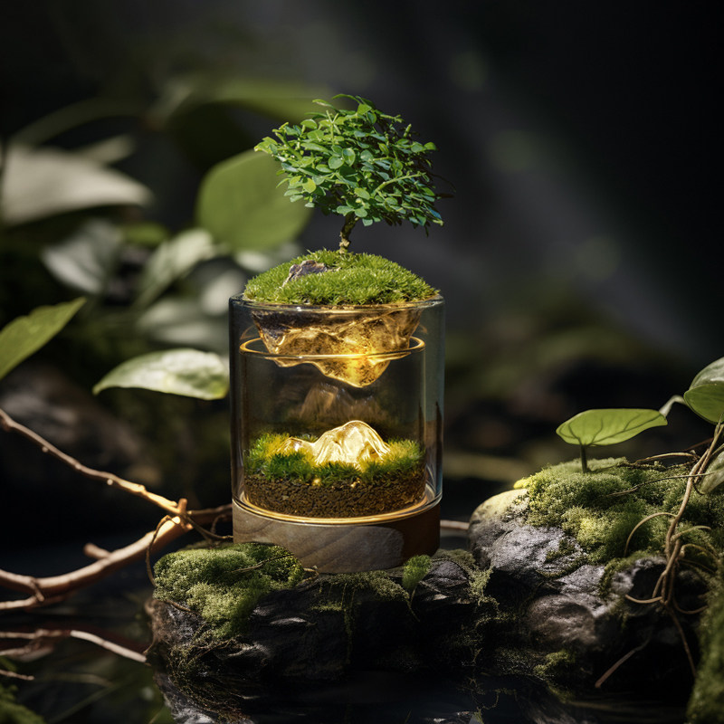 苔藓微景观生态瓶m办公室桌面创意绿植室内小盆栽送礼佳选