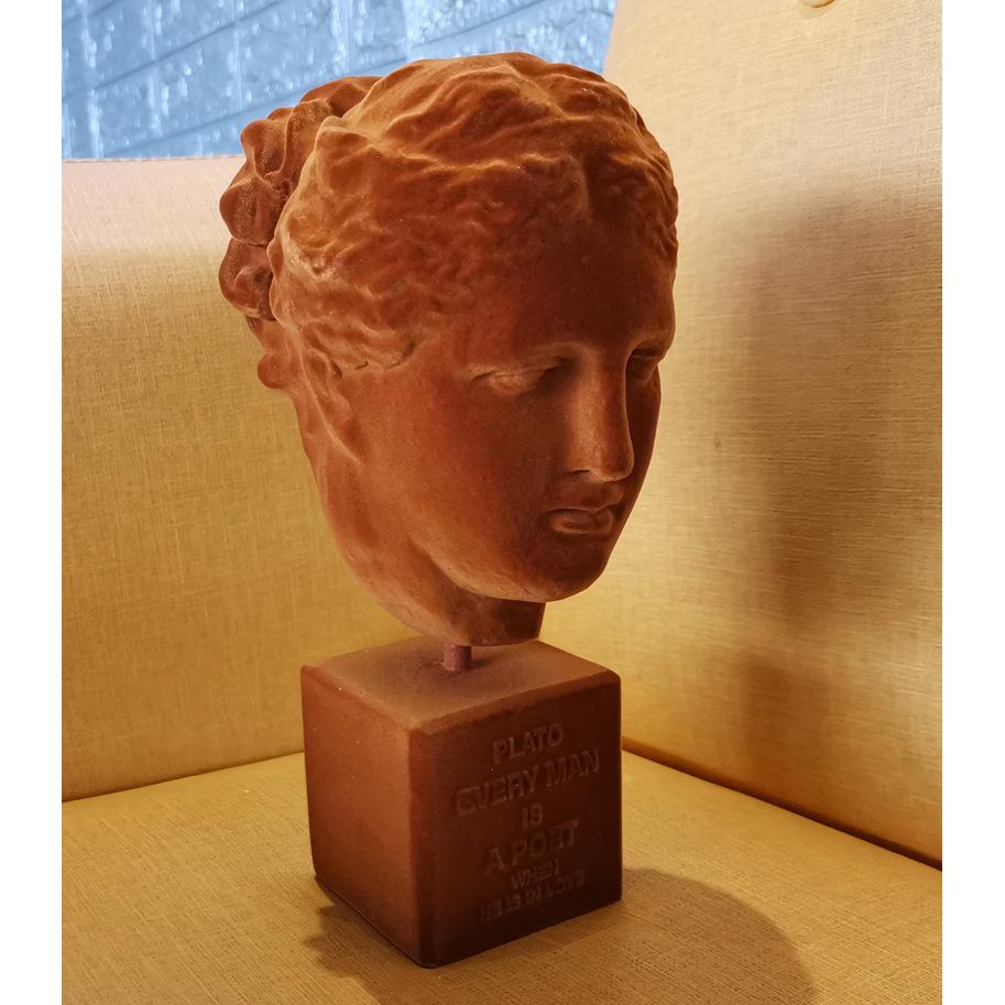 植绒海吉娅树脂雕像欧式简约时尚家装摆件品质玄关仿美艺术仿石膏