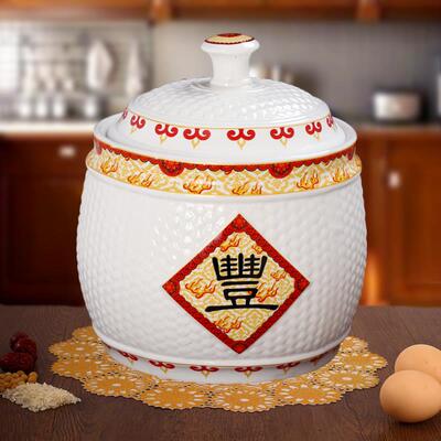 瓷米缸家用米桶储面米箱储物罐装 面粉2干VPH-111 干燥密封带陶盖