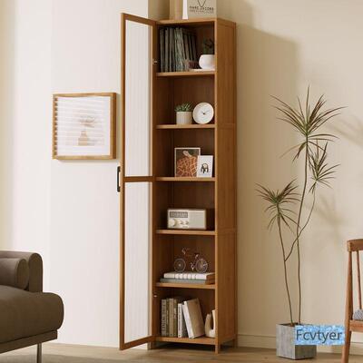 书架落一地置物架家用实木书柜带门明防透XXO玻璃门体靠墙尘储物