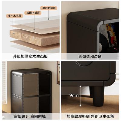 中风书旁柜置物一体VCS靠墙展示柜转家用客厅角柜电视边储古物格