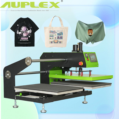 全自动移动上滑双工位气动烫画机38X38 服装压图机热转印压标机