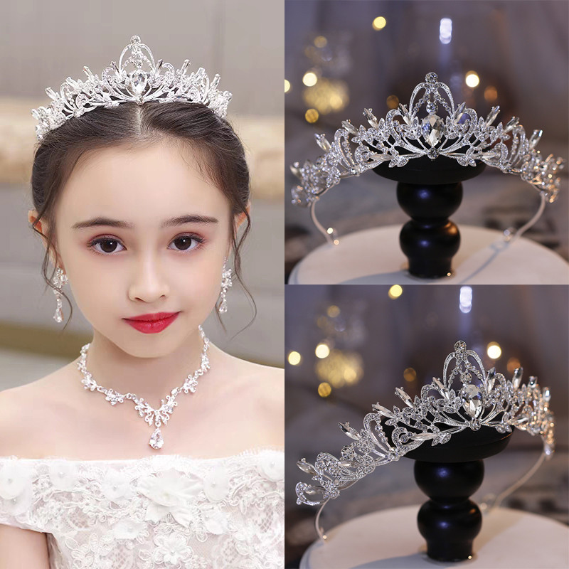 皇冠头饰儿童小女孩表演花童发箍水晶饰王冠公主婚纱发饰小女孩