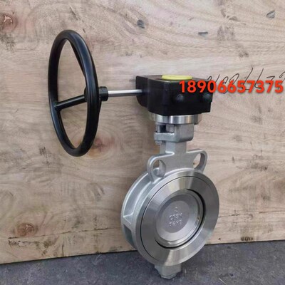 涡轮D372F不锈钢高性能蝶阀双偏心对夹式法兰式304RPTFE四氟阀座