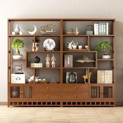 架新古中NKO式博茶酒摆柜子客厅放柜多宝阁紫砂壶展示柜