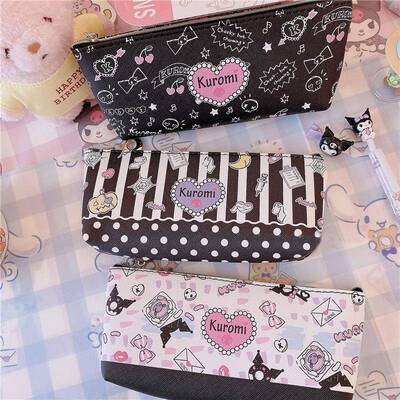 日米系高颜值库洛革ENL防水耐脏皮大笔袋女学生可爱容量圆珠笔收