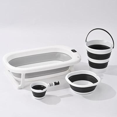 家用新PBQ生婴儿澡盆可宝宝洗可坐躺浴盆家沐浴桶婴用儿折叠浴盆