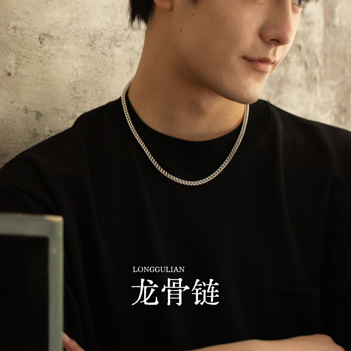 星宇纪龙骨链男士项链钛钢锁骨链素链高级感轻奢简约配饰韩系长款