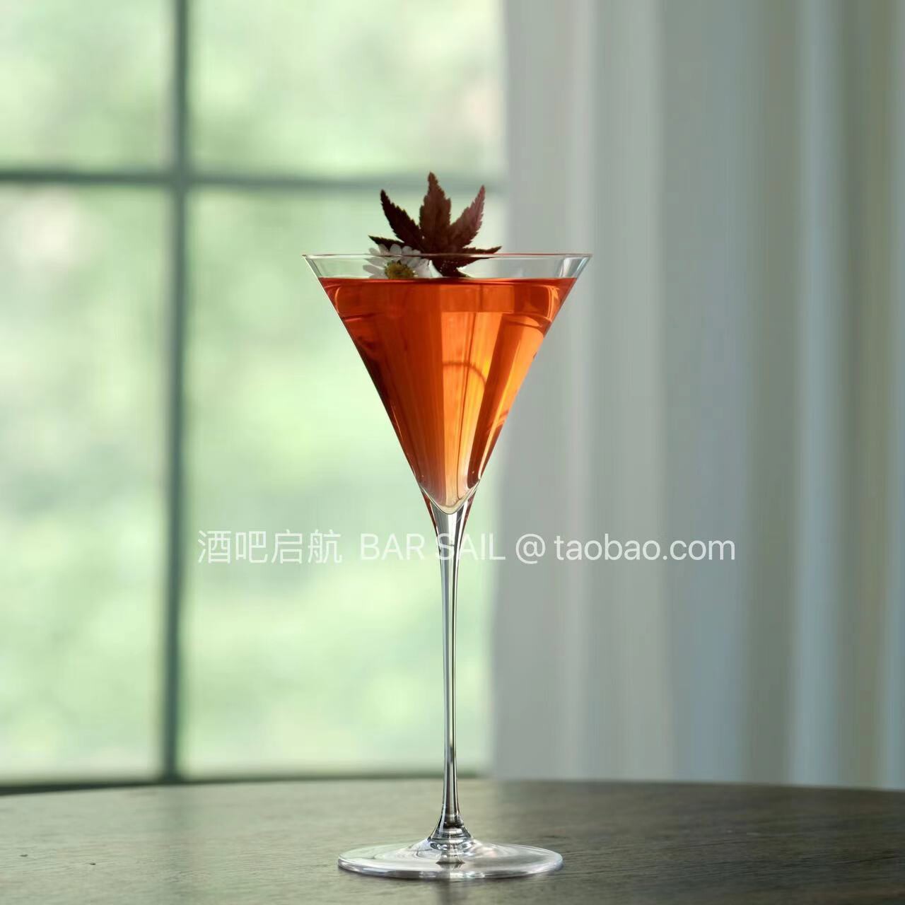 酒吧启航创意日式马天尼杯高脚鸡尾酒杯水晶玻璃杯三角马提尼杯