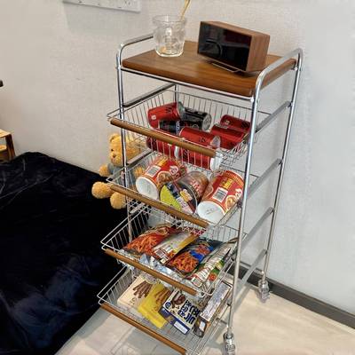 中古风USZ厨车房置物架家用多层玩小具纳架大容量收可移动推置物