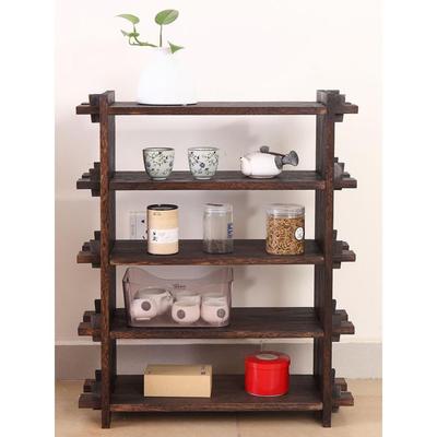 烧桐木茶杯架实木小博古架茶道茶棚架茶具架置物架茶架茶壶收纳架